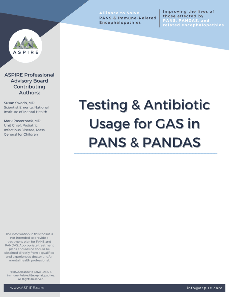 PANS PANDAS Information for Clinicians - Aspire