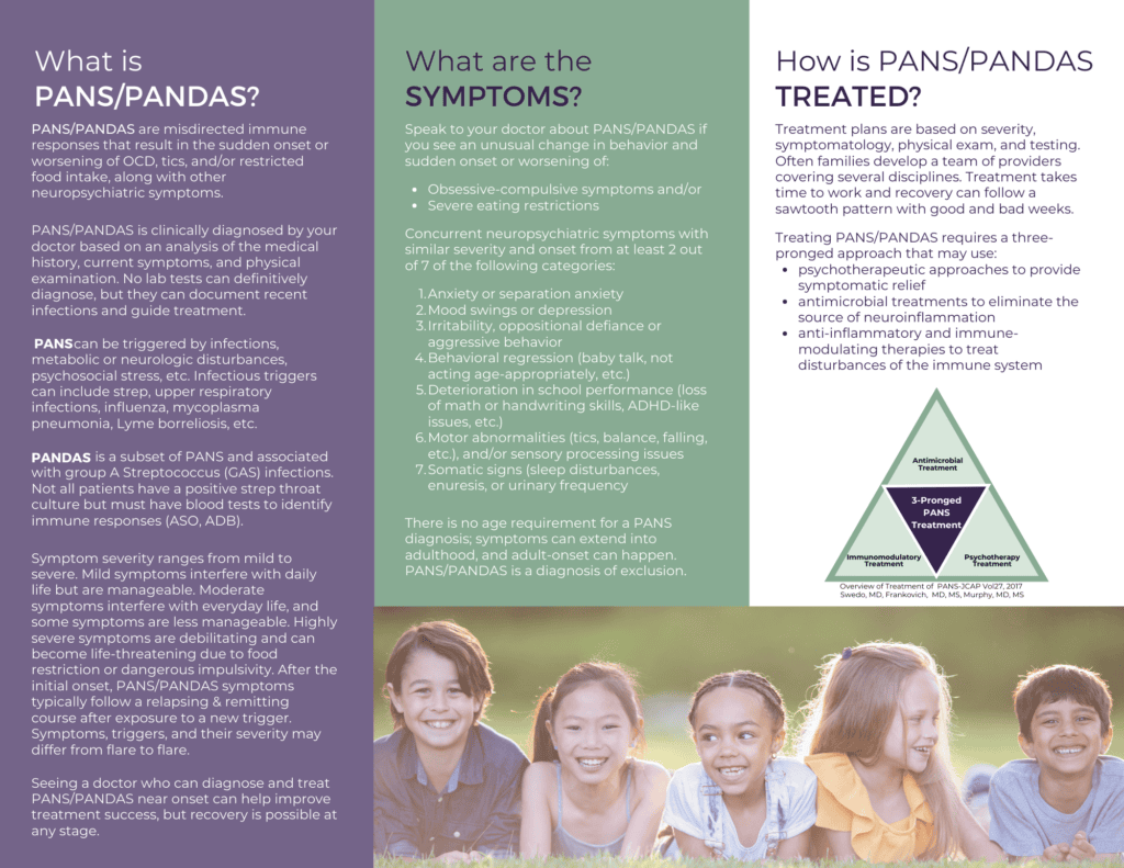 PANS PANDAS Tri-Fold Brochure for Medical & Therapy Provider Offices ...