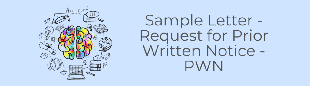 Sample Letter - Request for Prior Written Notice - PWN - Aspire