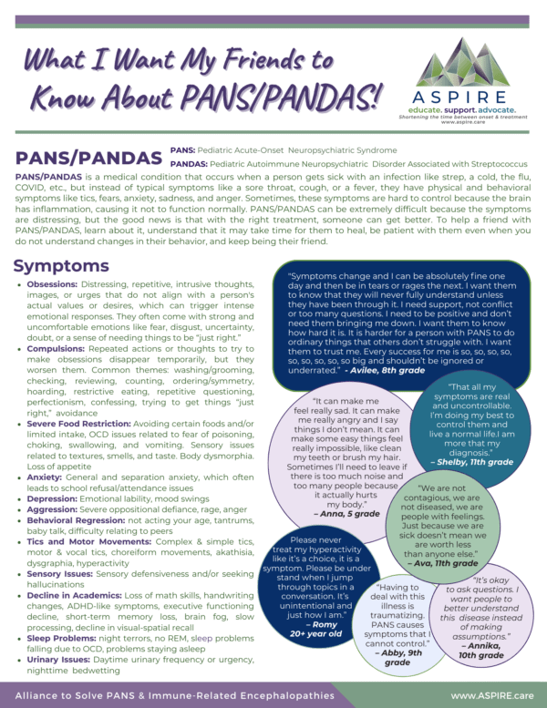 Understanding PANS PANDAS: Insights from Those Who Live It - Aspire